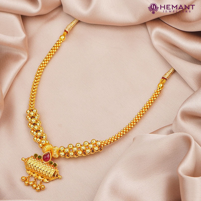 Traditional Maharashtrian Kolhapuri Micro Gold Plated Thushi 0-5 Taviz ...