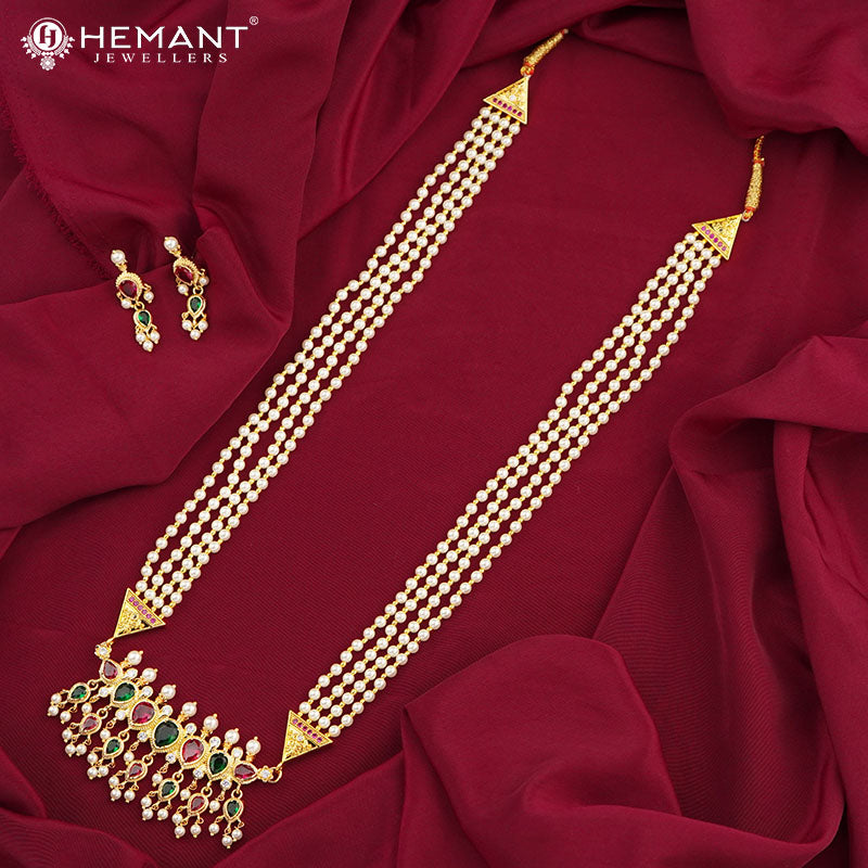 Traditional Maharashtrian Rani Haar Moti Puneri 7 Stone – itisaaj