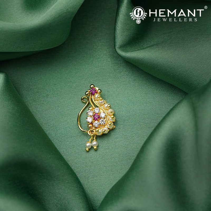 Traditional Maharashtrian Kolhapuri Micro Gold Plated Nath K (Nose Pin ...