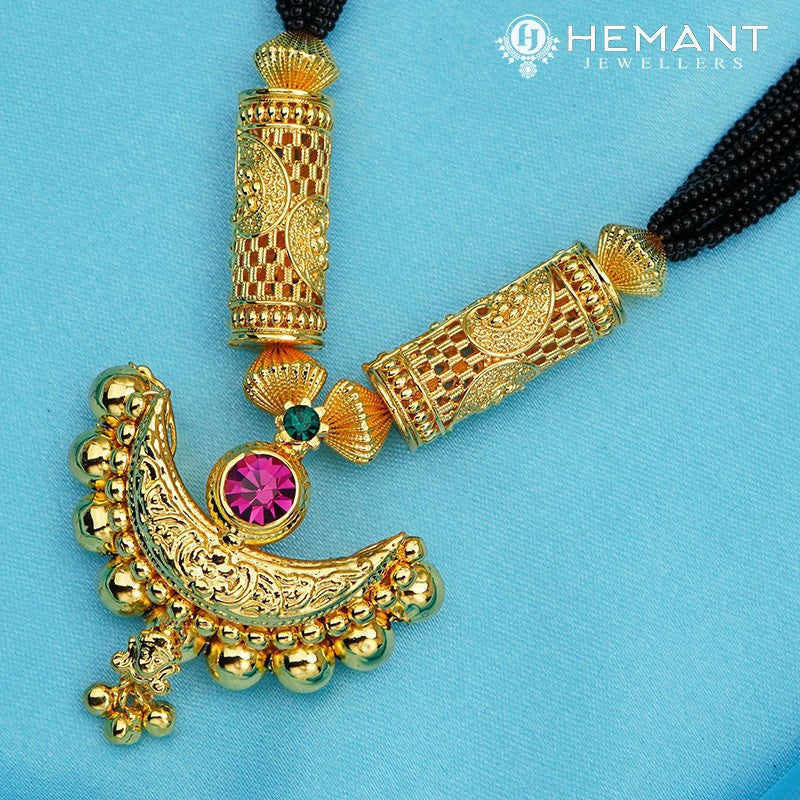 Traditional Maharashtrian Kolhapuri Mangalsutra Jali Pipe Chand 10 MM ...