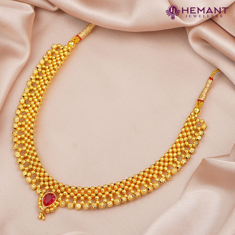 Traditional Maharashtrian Kolhapuri Micro Gold Plated Thushi 2 No. Pan ...