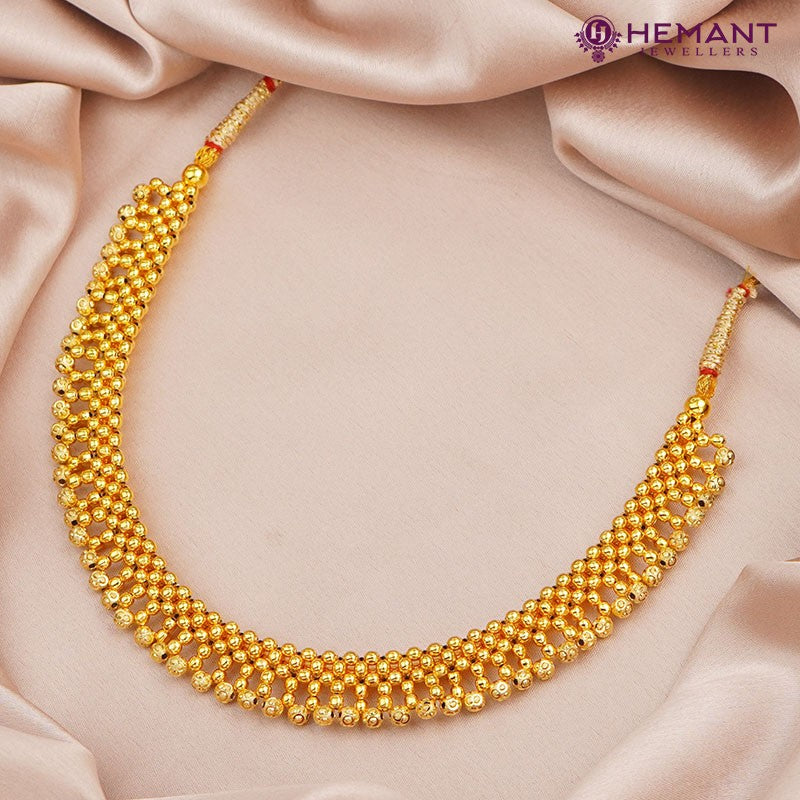 Traditional Maharashtrian Kolhapuri Micro Gold Plated Thushi 2 No. Sha ...