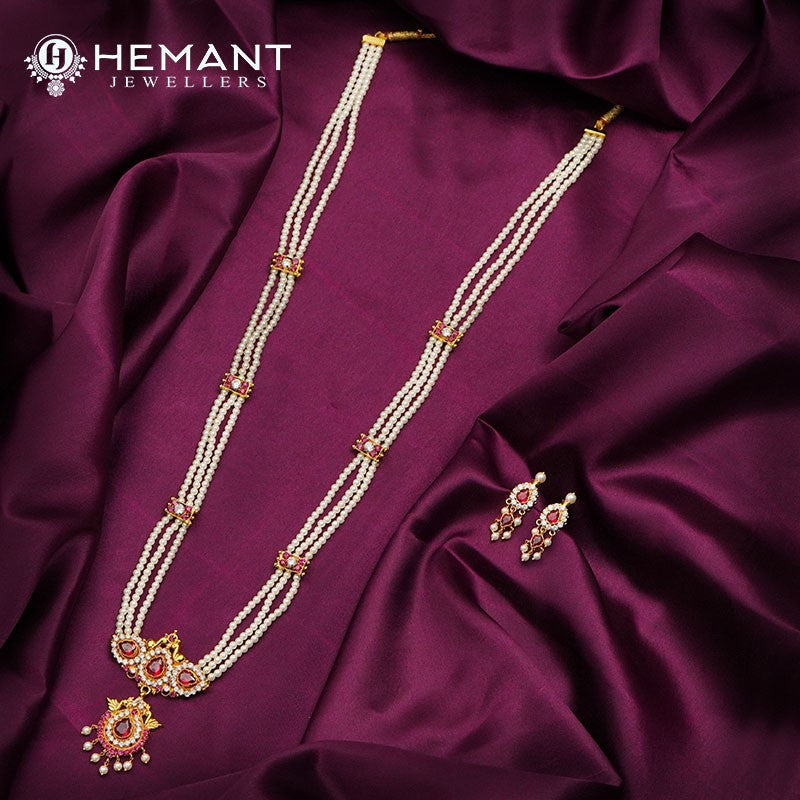 Traditional Maharashtrian Tanmani Moti Necklace Long Darbar WT – itisaaj